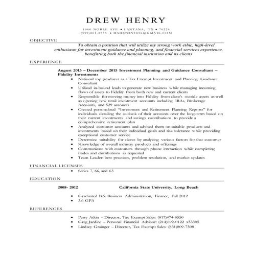 Drew Henry Resume | PDF