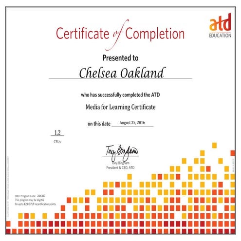 Learning for Media Cert. | PPT