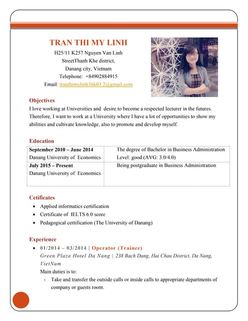 Ngoc Quynh Tran ( Ruby Tran) CV | PDF
