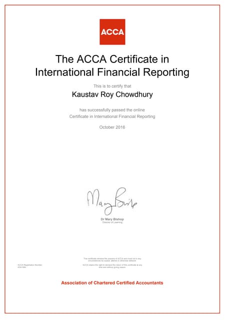 ACCA Completion Certificate