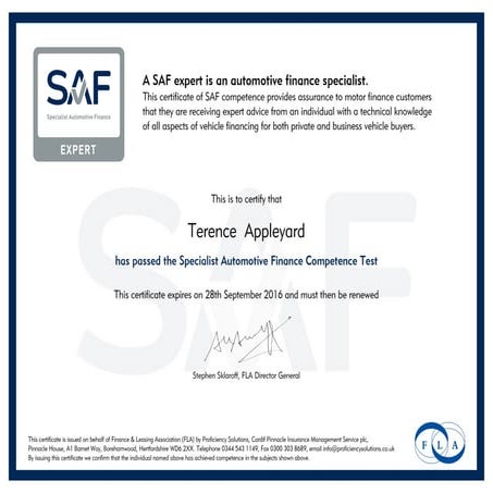 SAF Certificate | PPT