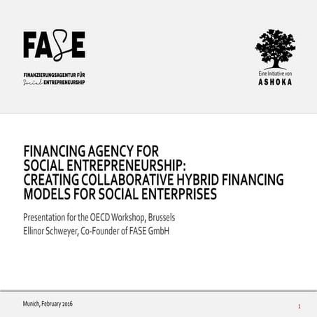 FINANCING AGENCY FOR SOCIAL ENTREPRENEURSHIP: CREATING COLLABORATIVE ...