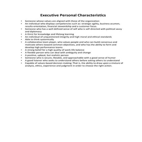 Executive personal characteristics | DOCX