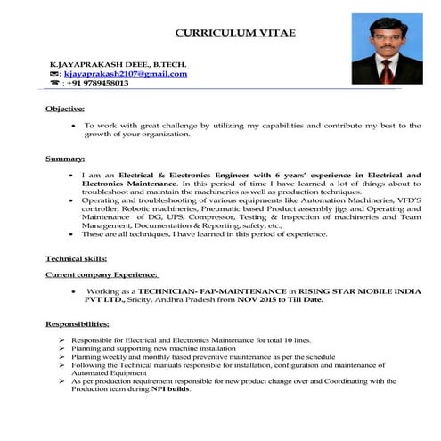 Updated CV_Jayaprakash | DOC