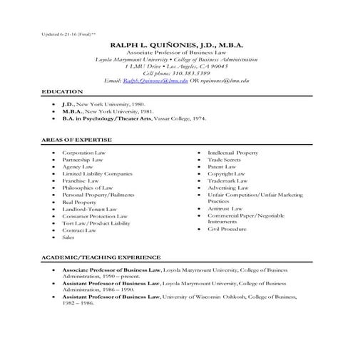 Quinones Curriculum Vitae-6-21-16 | DOCX