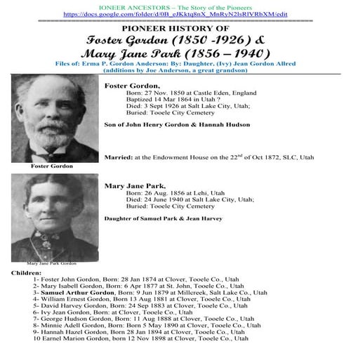 Foster Gordon & Mary Jane Park | PDF