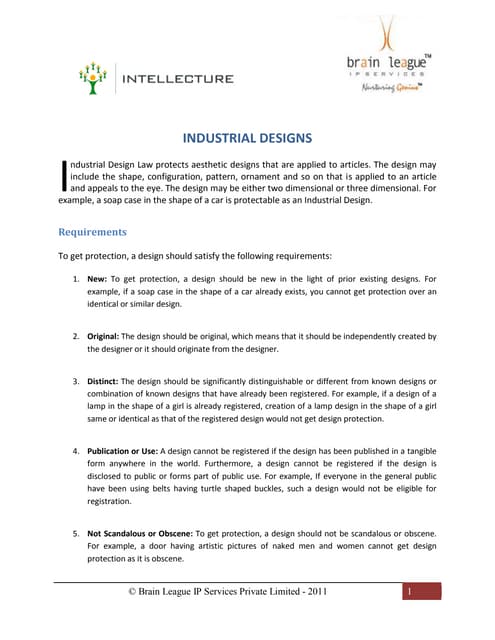 Industrial designs in IPR | PPTX