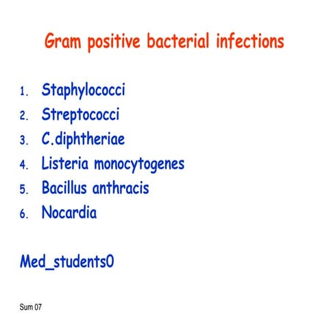 05 Infectious disease Gram Positive | PPT