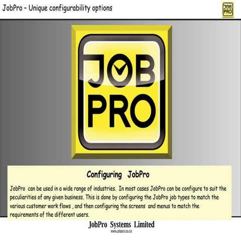 05 Job Pro Configurability | PPT