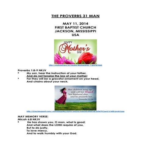 05 May 11, 2014, The Proverbs 31 Man | PDF