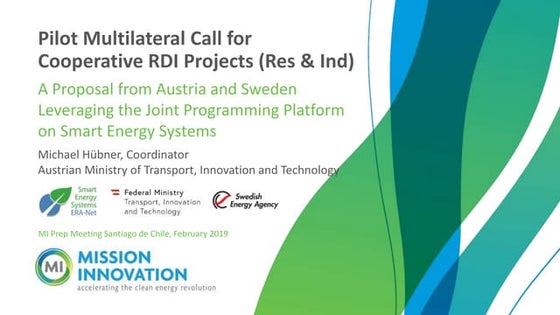 Mission innovation multilateral pilot call - One Pager | PPT