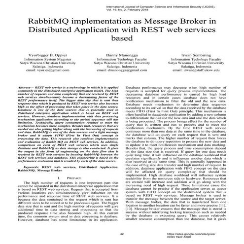 Rabbitmq Implementation As Message Broker In Distributed Application