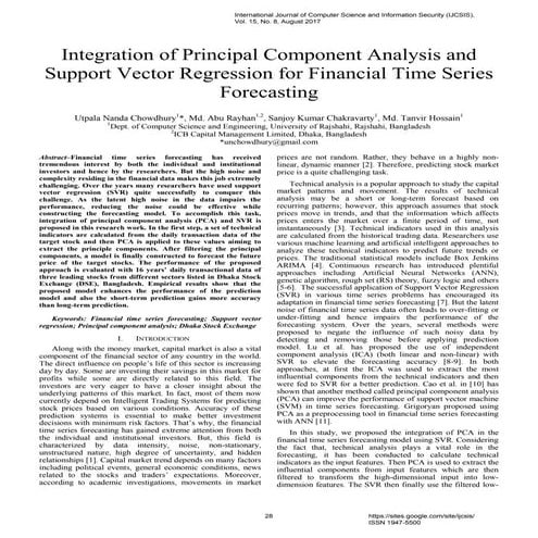 Integration of Principal Component Analysis and Support Vector Regression for Financial Time ...