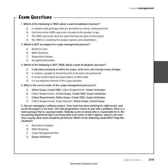 05 pmp scope management exam | PDF