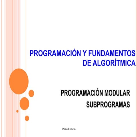 Programación Modular - Subprogramas o funciones | PDF