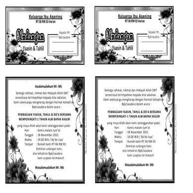Undangan Syukuran Rumah 2 lembar word siap edit | DOC