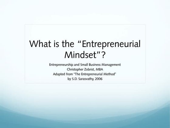 Entrepreneurial mindset | PPTX | Startups | Business