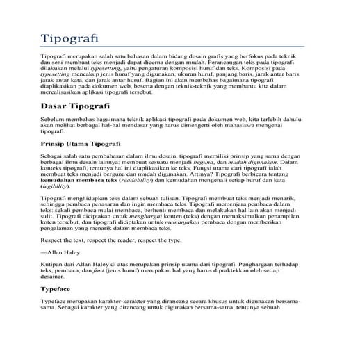 webdesign dasar : 05 tipografi | PDF