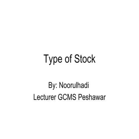 05 type of stock | PPT