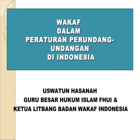 05 wakaf workshop nazhir us | PPT