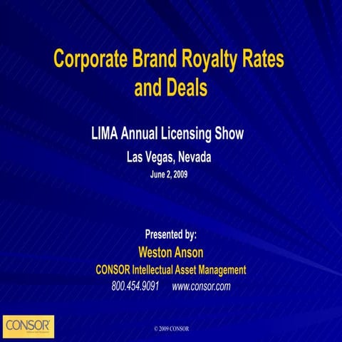 Corporate Brand Royalty Rates and Deals | PPT