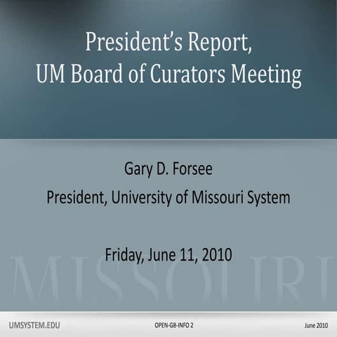 June 2010 President's Report | PPTX