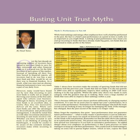 Busting Unit Trust Myths | PDF