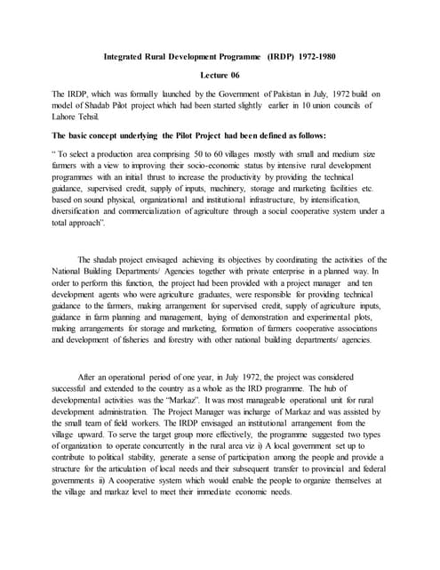 Integrated Rural Development Programme | PPTX