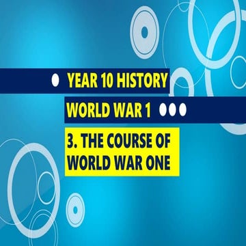 HISTORY YEAR 10: THE COURSE OF WORLD WAR 1 | PPTX
