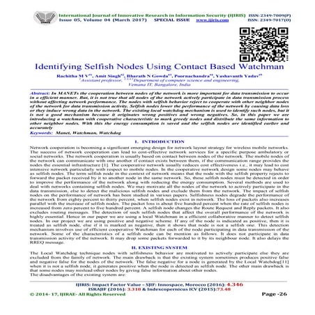 Identifying Selfish Nodes Using Contact Based Watchman | PDF