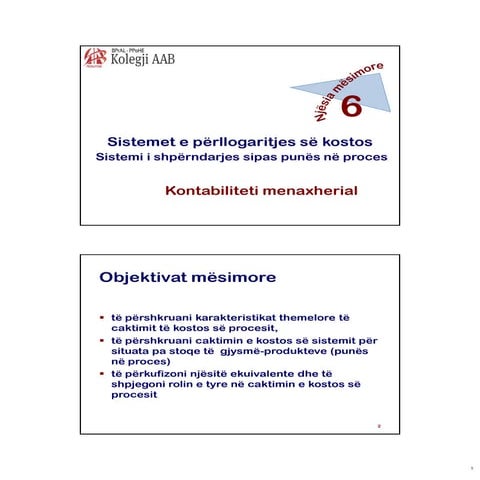 06 sistemet e përllogaritjes së kostos sistemi i shpërndarjes sipas ...