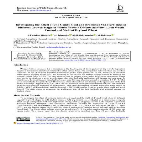 Investigating the Effect of U46 Combi Fluid and Bromicide MA Herbicides ...