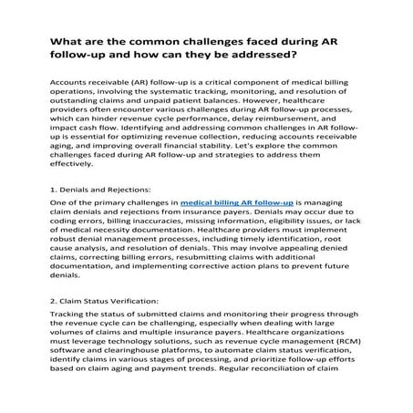 What are the common challenges faced during AR follow-up and how can ...