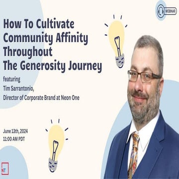 How To Cultivate Community Affinity Throughout The Generosity Journey | PPT