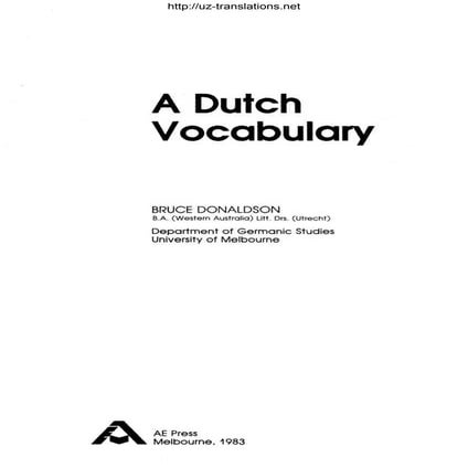 06.a dutch vocabulary | PDF
