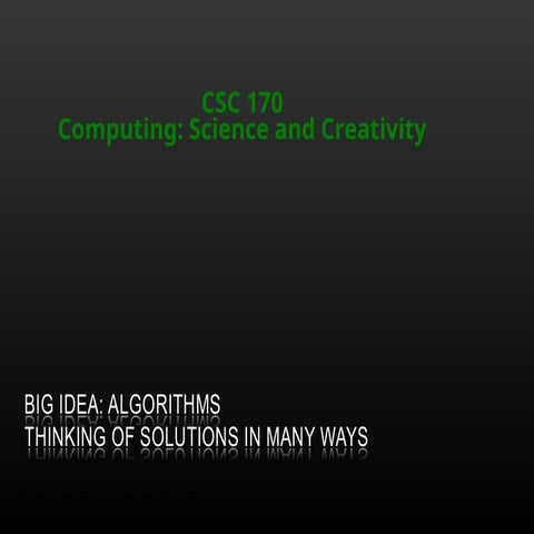 Presentation for the Introductory topic of Algorithms | PPT