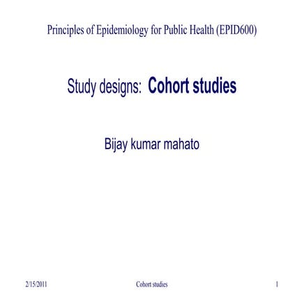 CASE STUDY OF cohort studY | PPTX