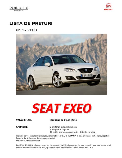 Lista Pret SEAT Alhambra | PDF