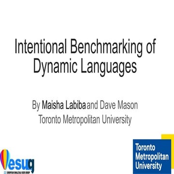 Intentional Benchmarking of Dynamic Languages | PDF