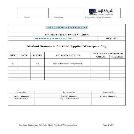 06 - Method Statement for cold applied water proffing works.pdf