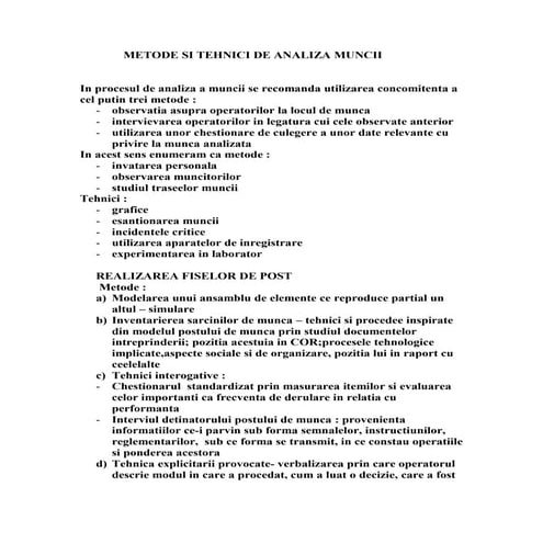 06 metode si tehnici de analiza muncii | DOC