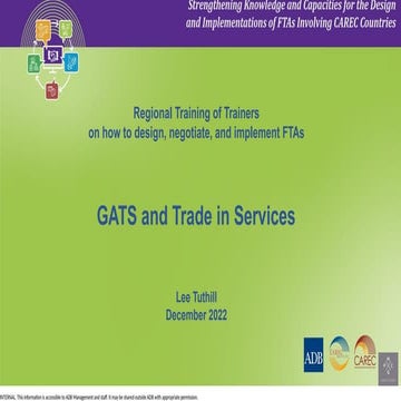 GATS and Trade in Services - Regional Training of Trainers on how to ...