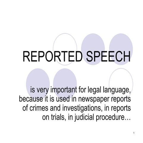 Reported-speech for Grade 9 PowerPoint Presentation | PPT