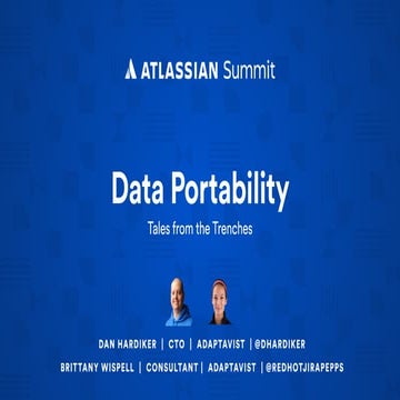 Merging and Migrating: Data Portability from the Trenches | PPT