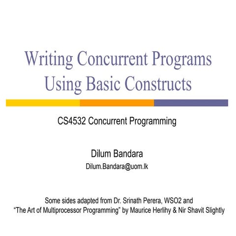 Writing Concurrent Programs Ppt