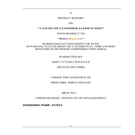 0601006 study on customer satisfaction | DOC