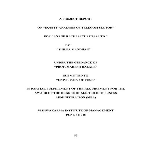 0601060 equity analysis of telecom sector | DOC