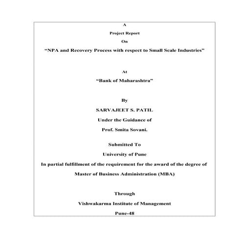 0601082 npa and recovery process with respect to small scale industries ...
