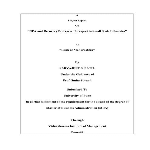 0601082 npa and recovery process with respect to small scale industries ...