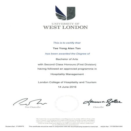 UWL certificate | PDF | Education